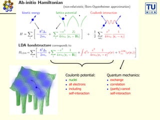 Density functional theory (DFT) and the concepts of the augmented-plane ...