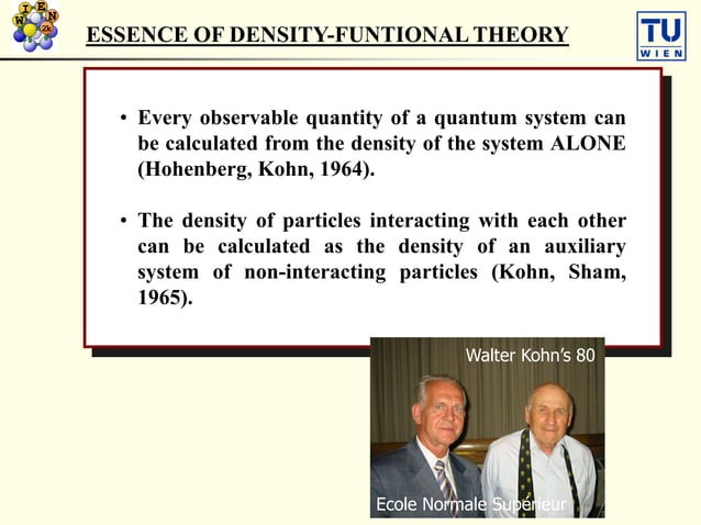 Density functional theory (DFT) and the concepts of the augmented-plane ...