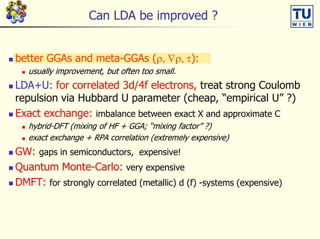 Density functional theory (DFT) and the concepts of the augmented-plane-wave plus local orbital ...