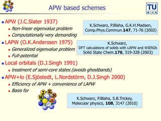 Density functional theory (DFT) and the concepts of the augmented-plane ...