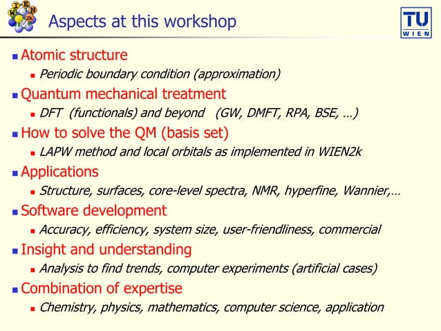 Density functional theory (DFT) and the concepts of the augmented-plane ...