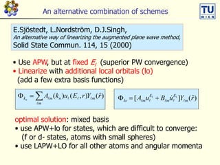 Density functional theory (DFT) and the concepts of the augmented-plane ...