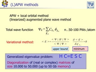 Density functional theory (DFT) and the concepts of the augmented-plane ...
