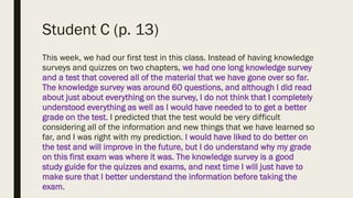 STUDY GUIDES, KNOWLEDGE SURVEYS AND REFLECTION: ENCOURAGE METACOGNITION ...