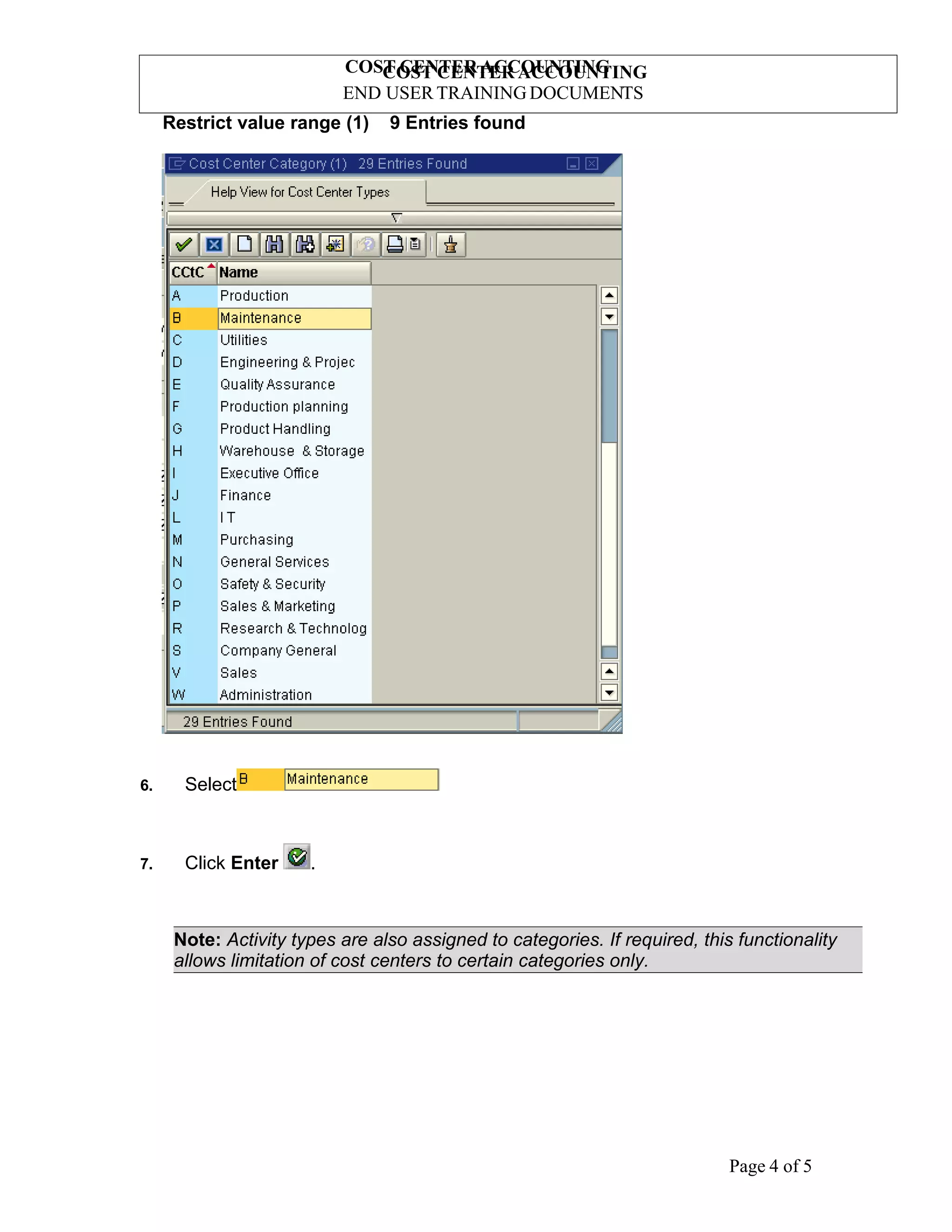 Ks01 Create Cost Center | DOC