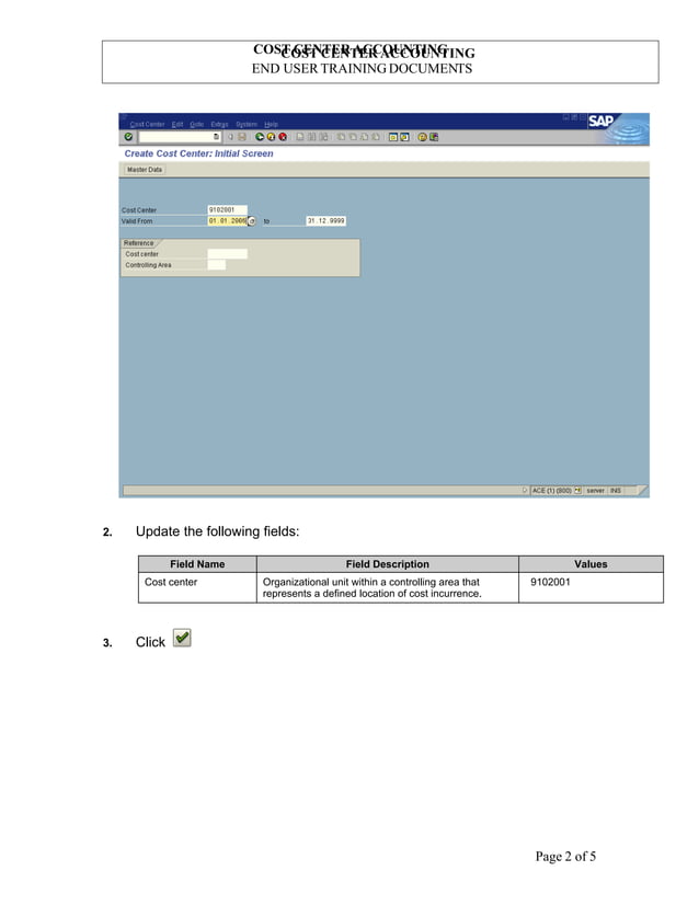 Ks01 Create Cost Center | PDF