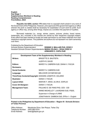 KS1. READING COMPREHENSION. Brigette D. Bautista and Judith R. David.pdf