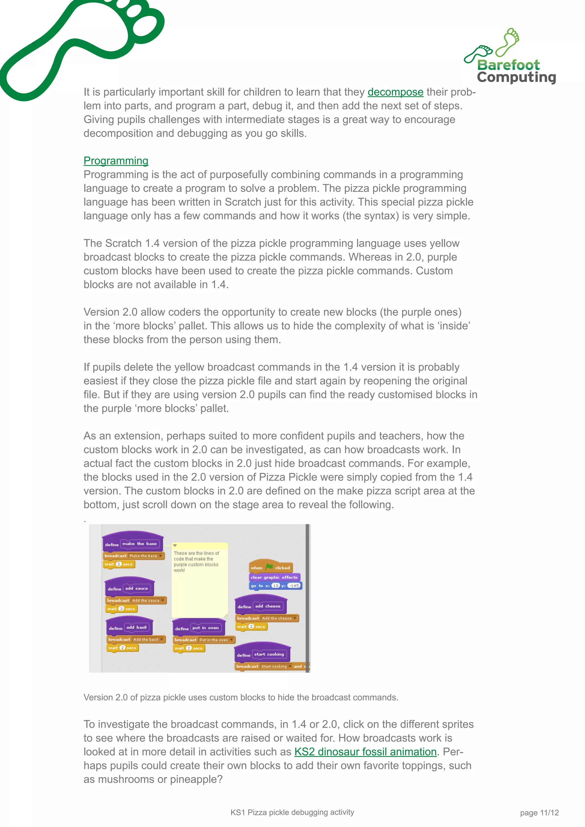 Ks1 pizza-pickle-debugging-activity1 | PDF