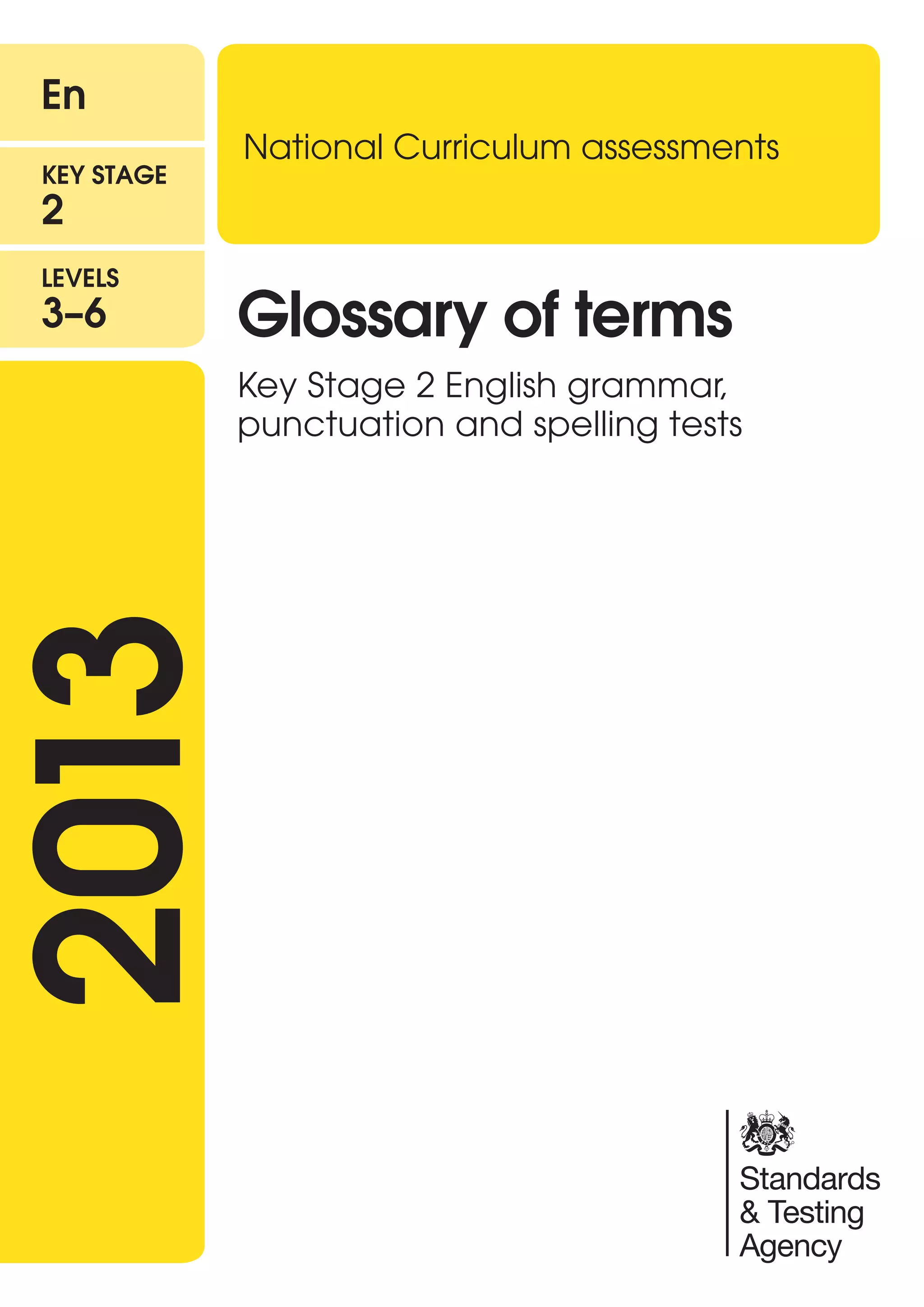 Ks2 Glossary of Terms | PDF