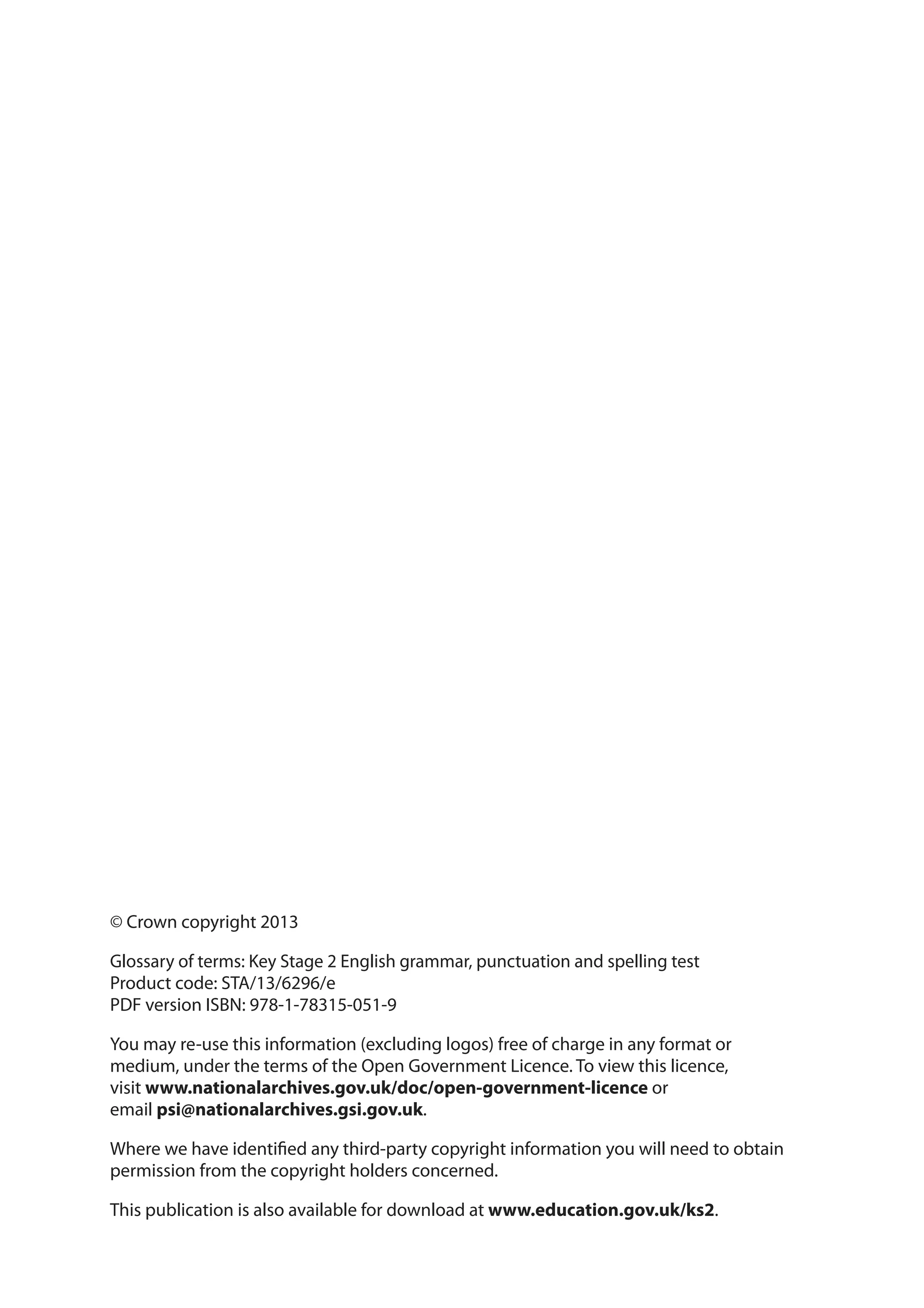 Ks2 Glossary of Terms | PDF
