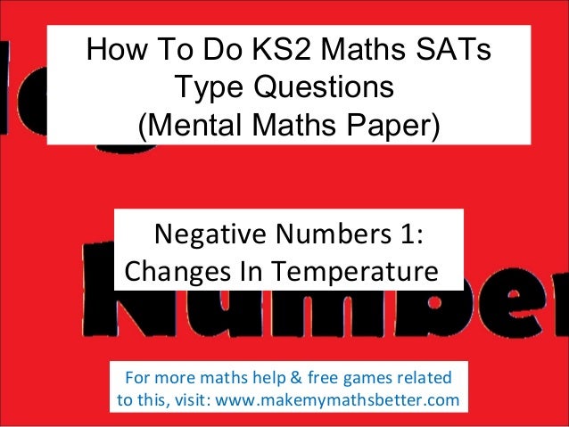 How To Do KS2 Mental Maths Paper SATs Negative Number Questions How To Do KS2 Mental Maths Paper SATs Negative Number Questions