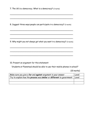 Ks3 government assessment | DOC