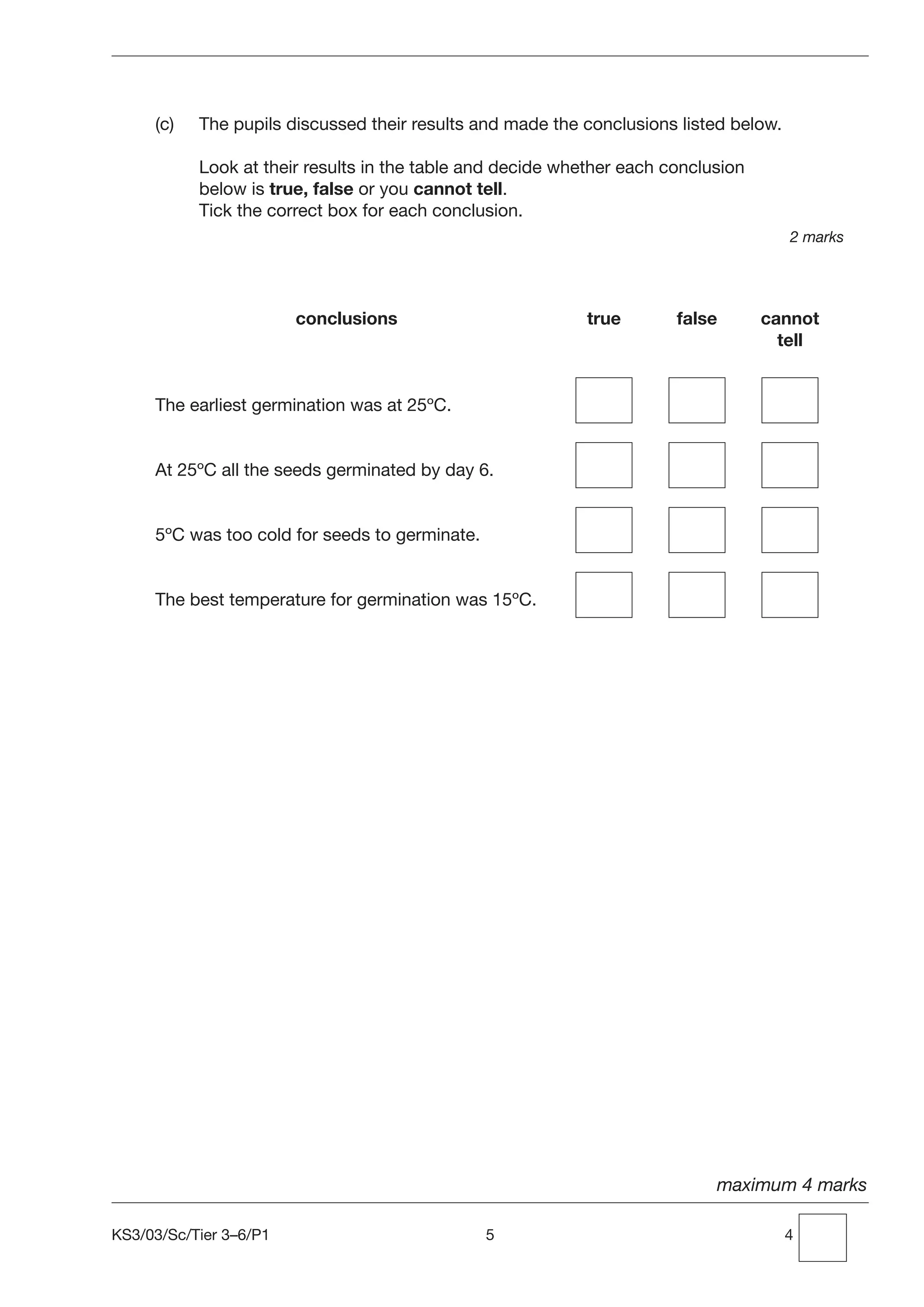 Ks3 science 2003 t3 6 paper 1 | PDF