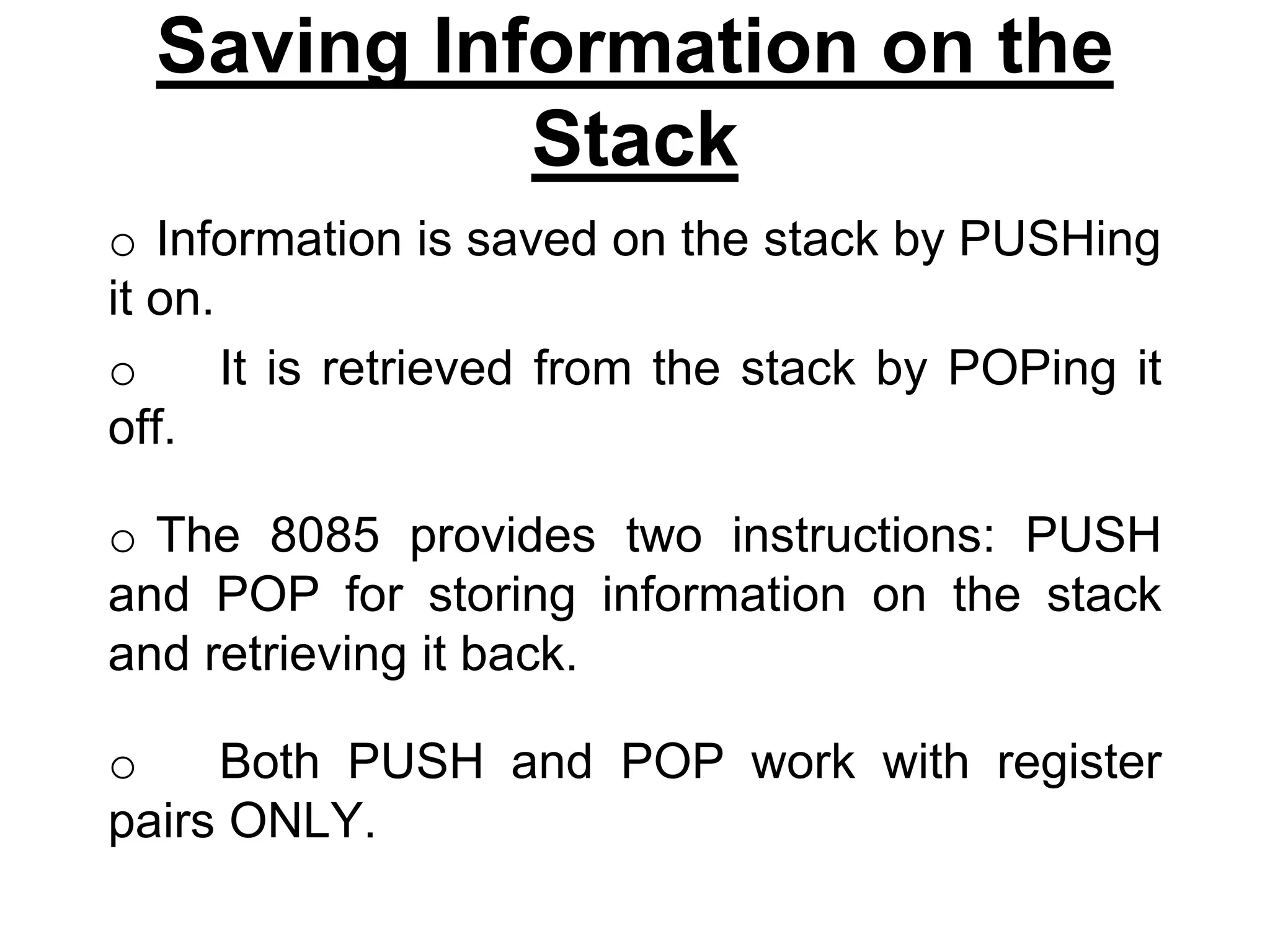 Stacks & subroutines 1 | PPTX Stacks & subroutines 1 | PPTX