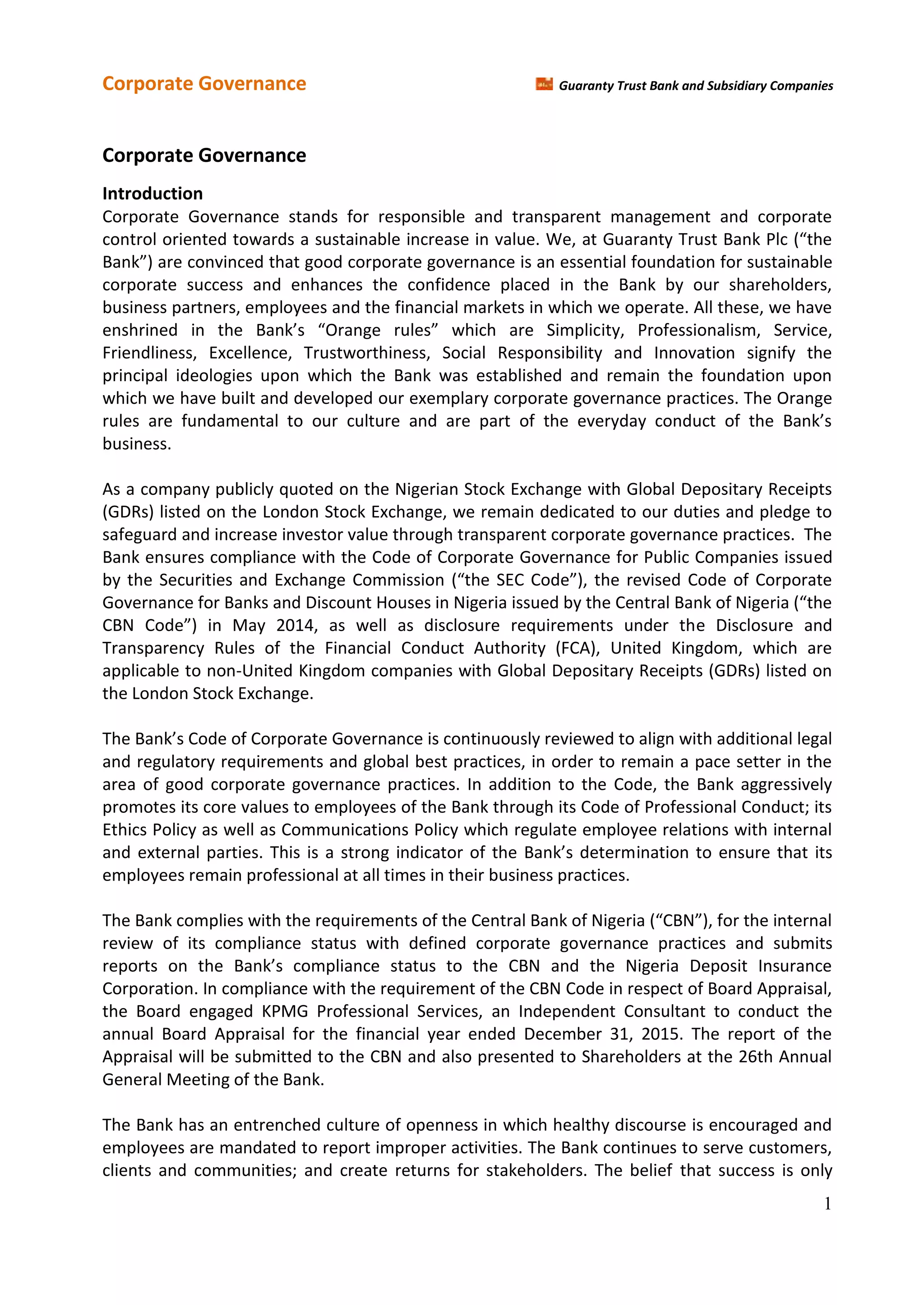 GTBank annual report 2015 | PDF