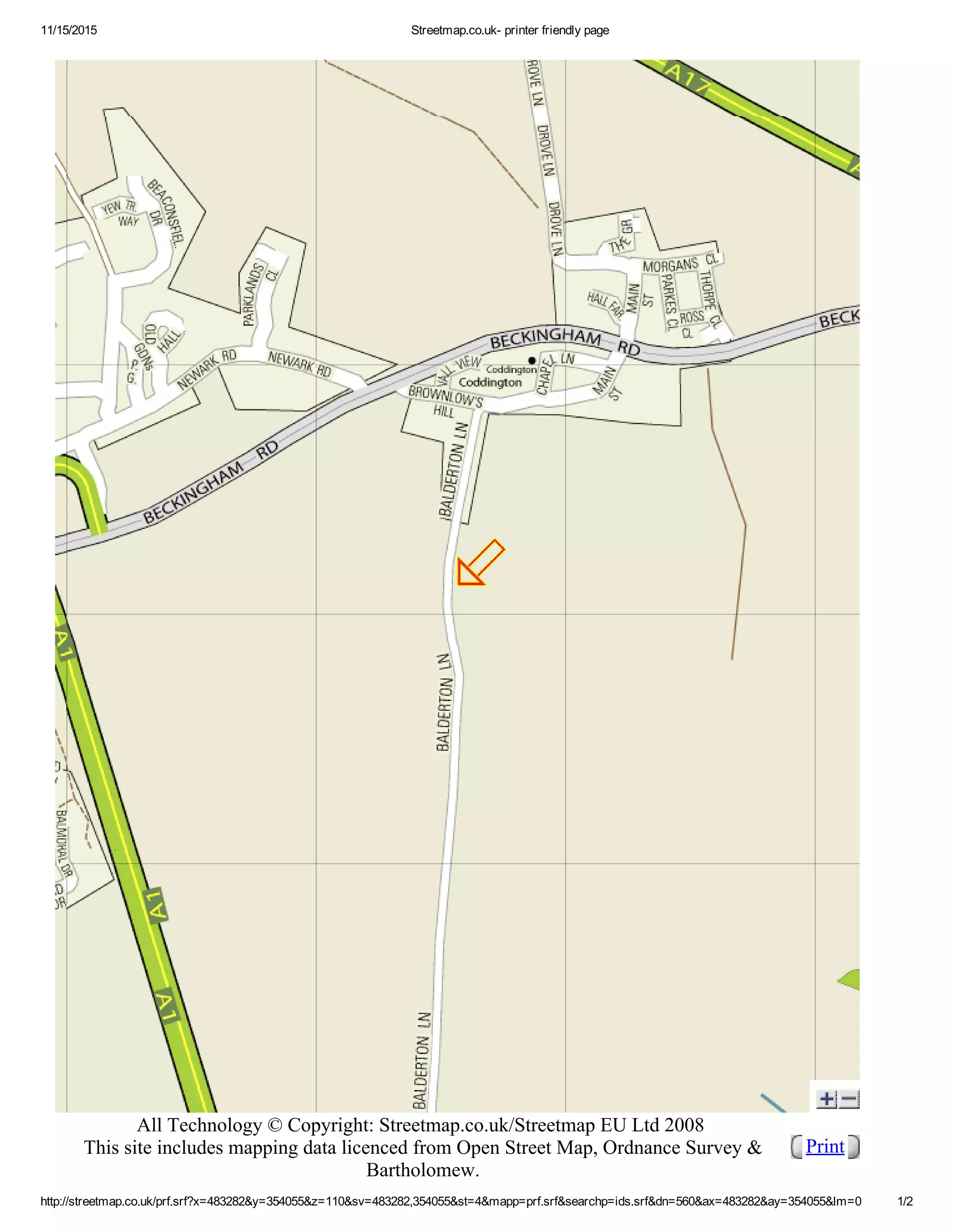 Streetmap.co.uk printer friendly page | PDF