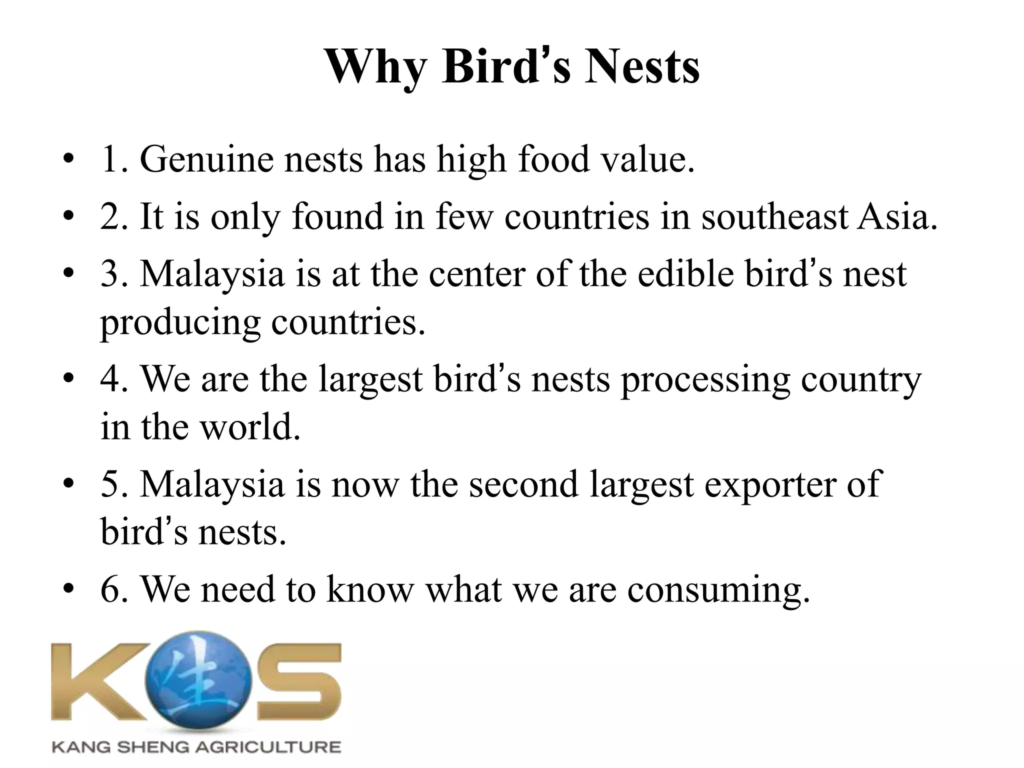 Kang Sheng Agri PPT about Bird's Nest | PPT