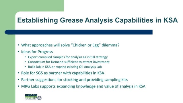 Grease Analysis Blitz for Saudi Arabia; Sampling and Analysis | PPT