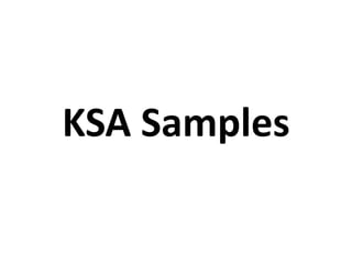 KSA Samples | PPT
