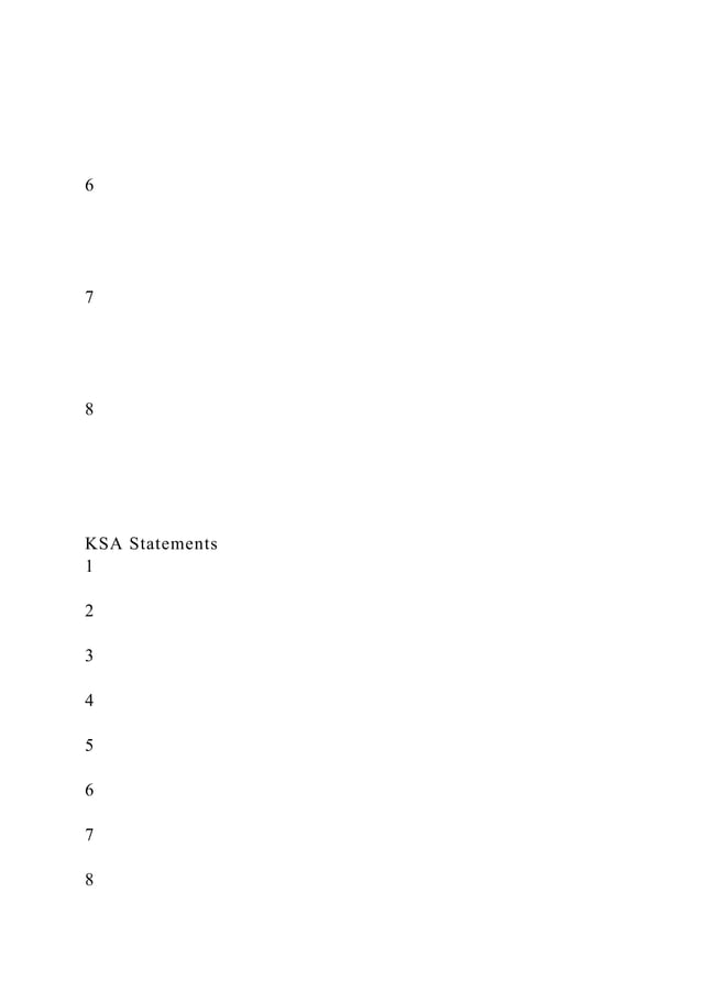 KSA Statements Human Resource ReceptionistStudent Name.docx