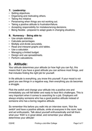 Developing your KSA to find a job | PDF