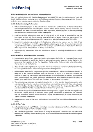 Kingdom of Saudi Arabia (KSA) Value Added Tax (VAT) Law (with Index) | PDF