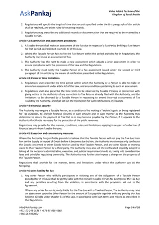 Kingdom of Saudi Arabia (KSA) Value Added Tax (VAT) Law (with Index) | PDF