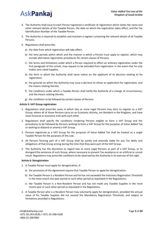 Kingdom of Saudi Arabia (KSA) Value Added Tax (VAT) Law (with Index) | PDF