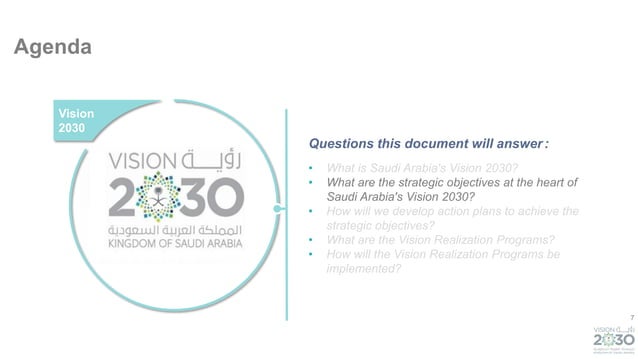 KSA Vision 2030 Strategic Objectives and Vision Realization Programs | PDF