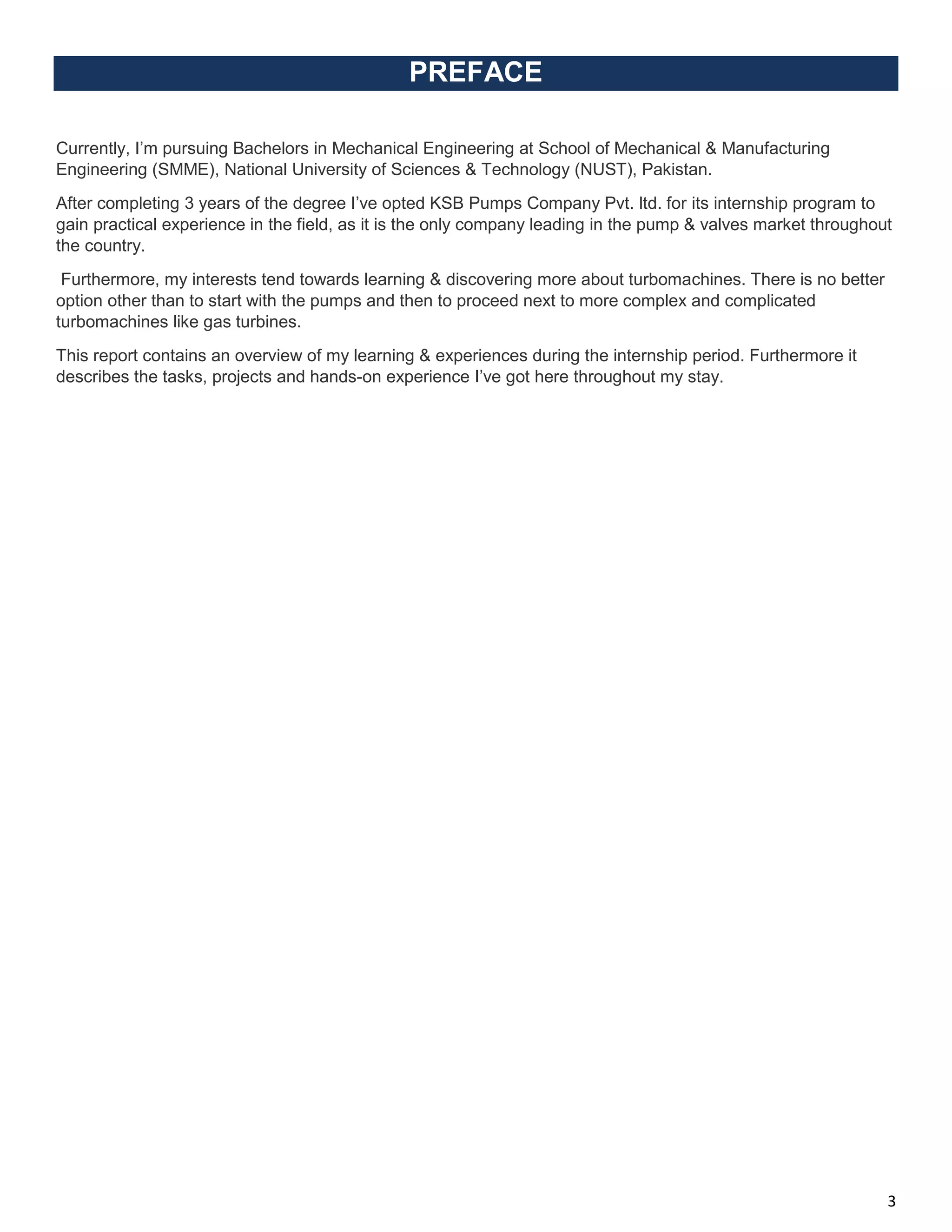 Ksb internship report | PDF