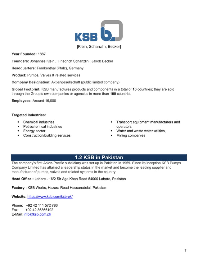 Ksb internship report | PDF