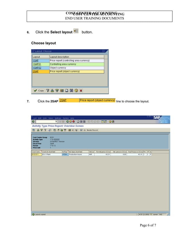 Ksbt Activity Prices Of Cost Centers | DOC