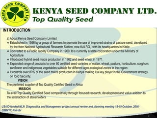 Internal control of MLN-free seed production: Experience of Kenya Seed ...