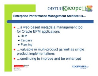 Maximizing the Value of an EPM Investment with ERPi, FDM and EPMA | PPT