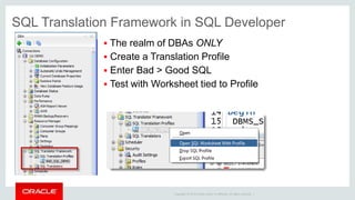 Oracle Database 12c Feature Support in Oracle SQL Developer | PPT