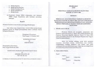 Peraturan Daerah Kabupaten Banyumas Nomor 11 Tahun 2005 Tentang ...