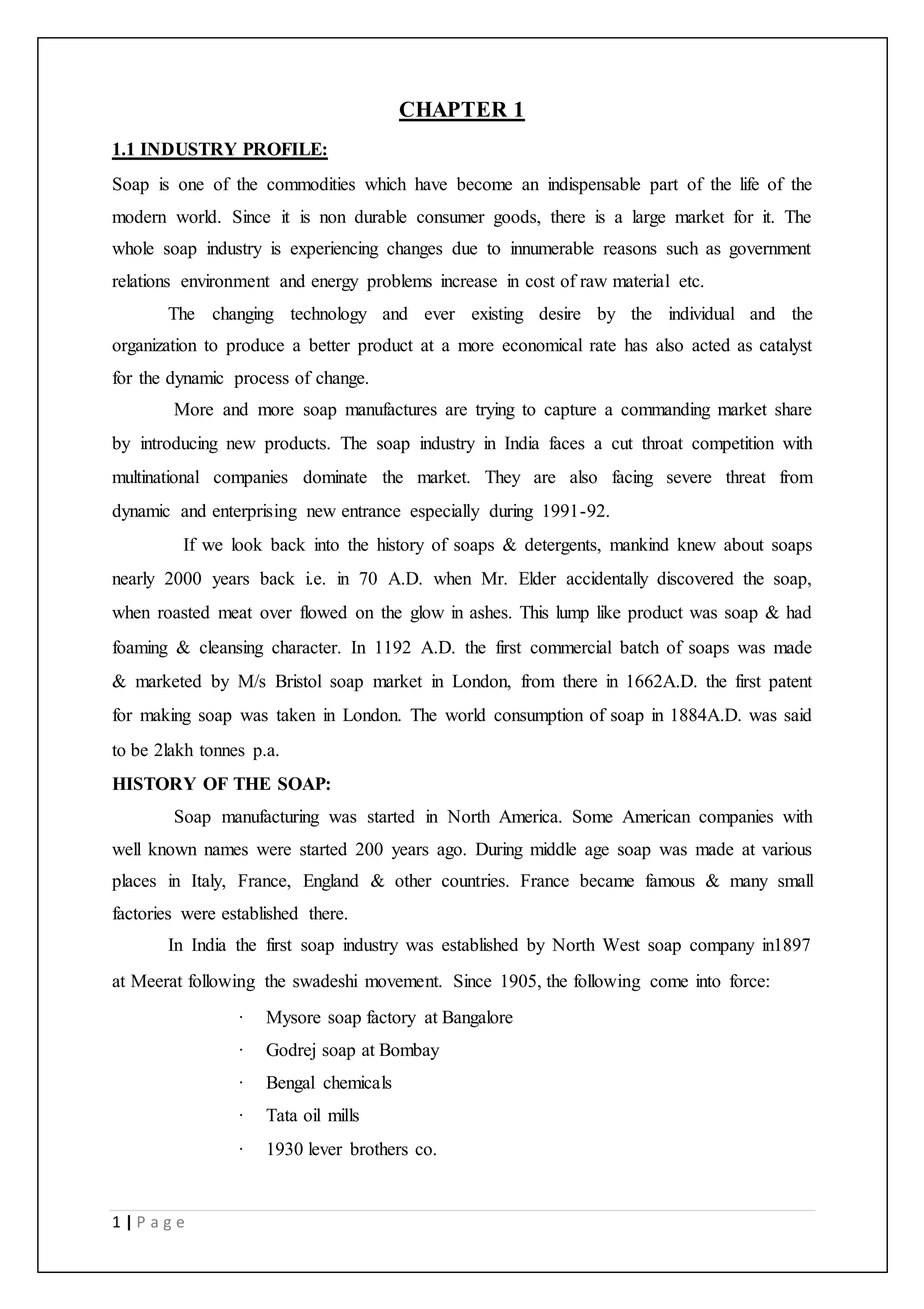 STUDY ON MYSORE SANDAL SOAP ( KSDL) | DOCX