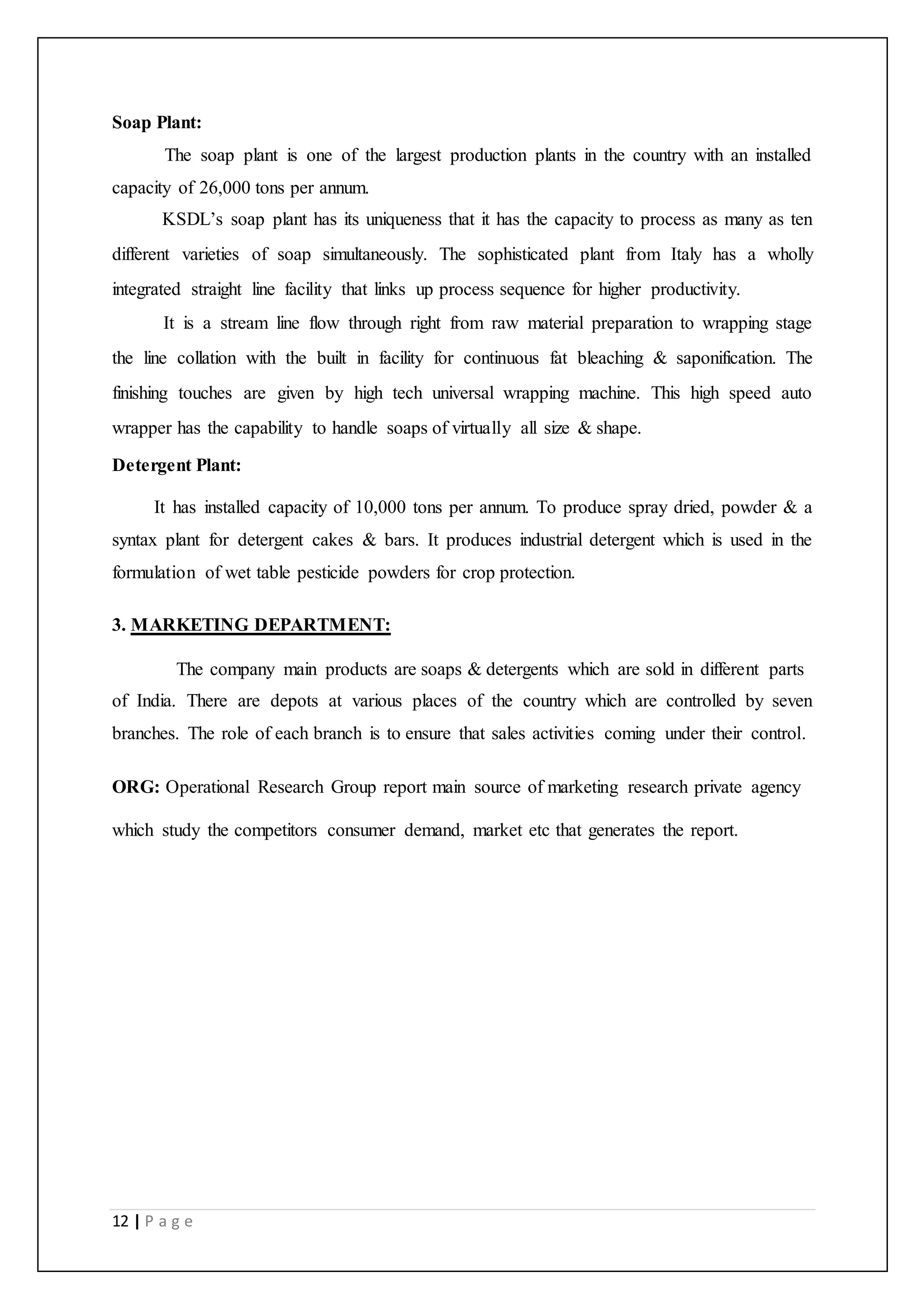 STUDY ON MYSORE SANDAL SOAP ( KSDL) | DOCX