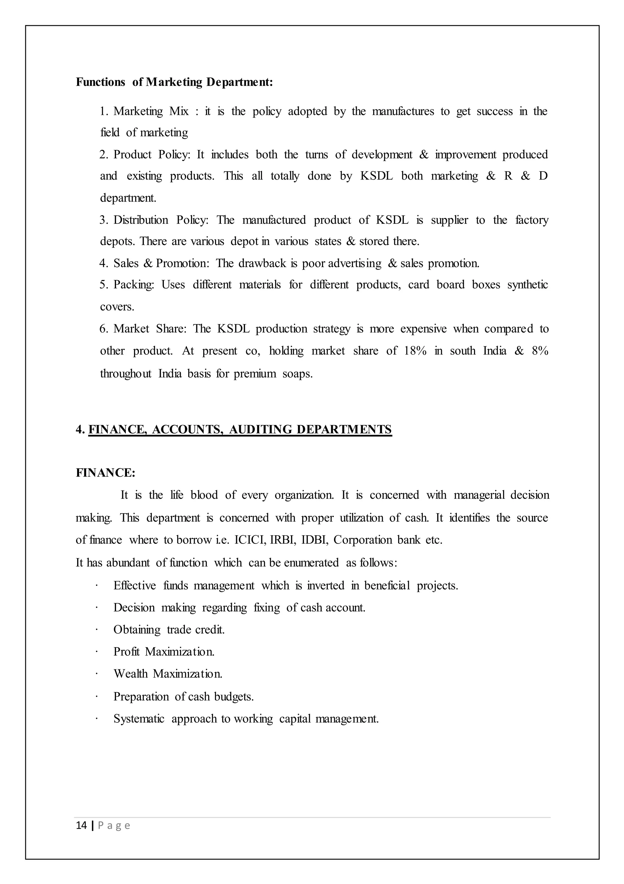 STUDY ON MYSORE SANDAL SOAP ( KSDL) | DOCX