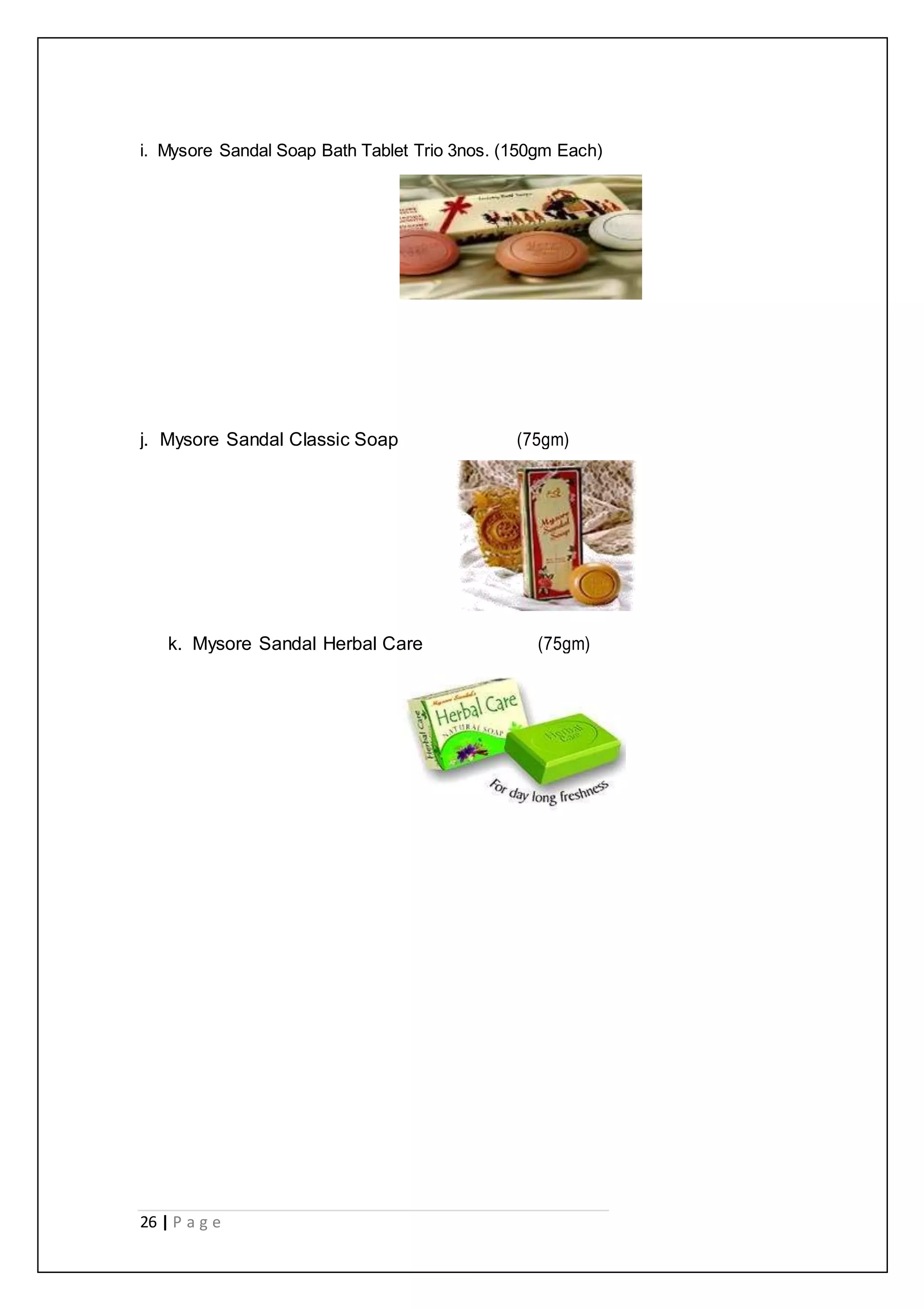 STUDY ON MYSORE SANDAL SOAP ( KSDL) | DOCX