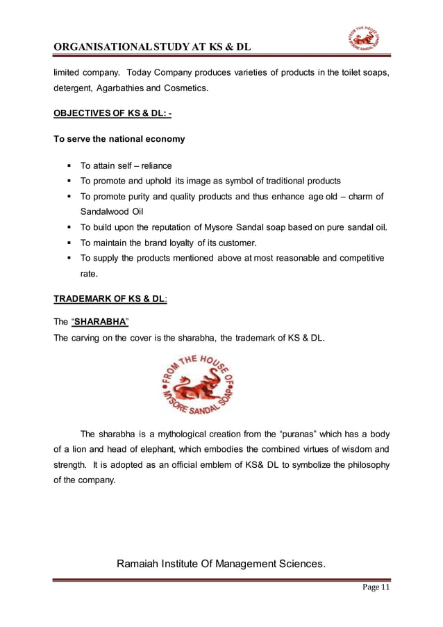 KARNATAKA SOAPS & DETERGENTS LIMITED (KS&DL) Internship report (manoj ...