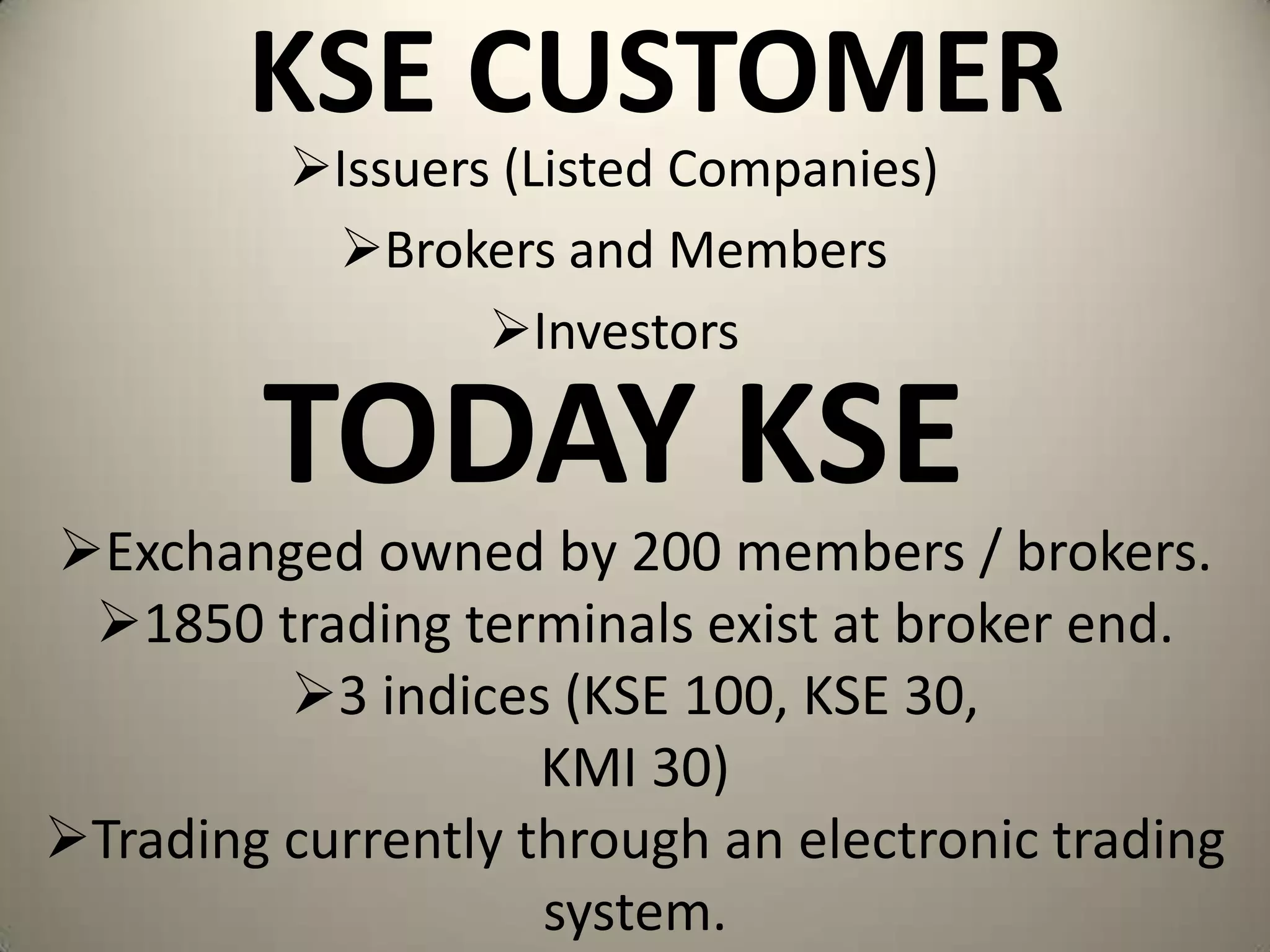 Karachi Stock Exchange (KSE) | PPTX