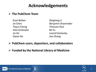 Exploiting PubChem for Drug Discovery | PPTX