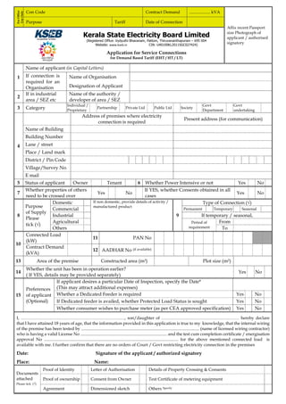 Kseb new connection application_form_ht | PDF