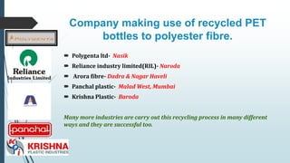 Recycling of PET waste bottle to textile valuable product. | PPTX