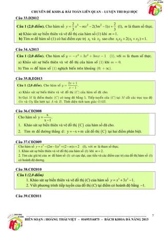 80 bai tap khao sat ham so trong de thi dai hoc và cao dang | DOCX