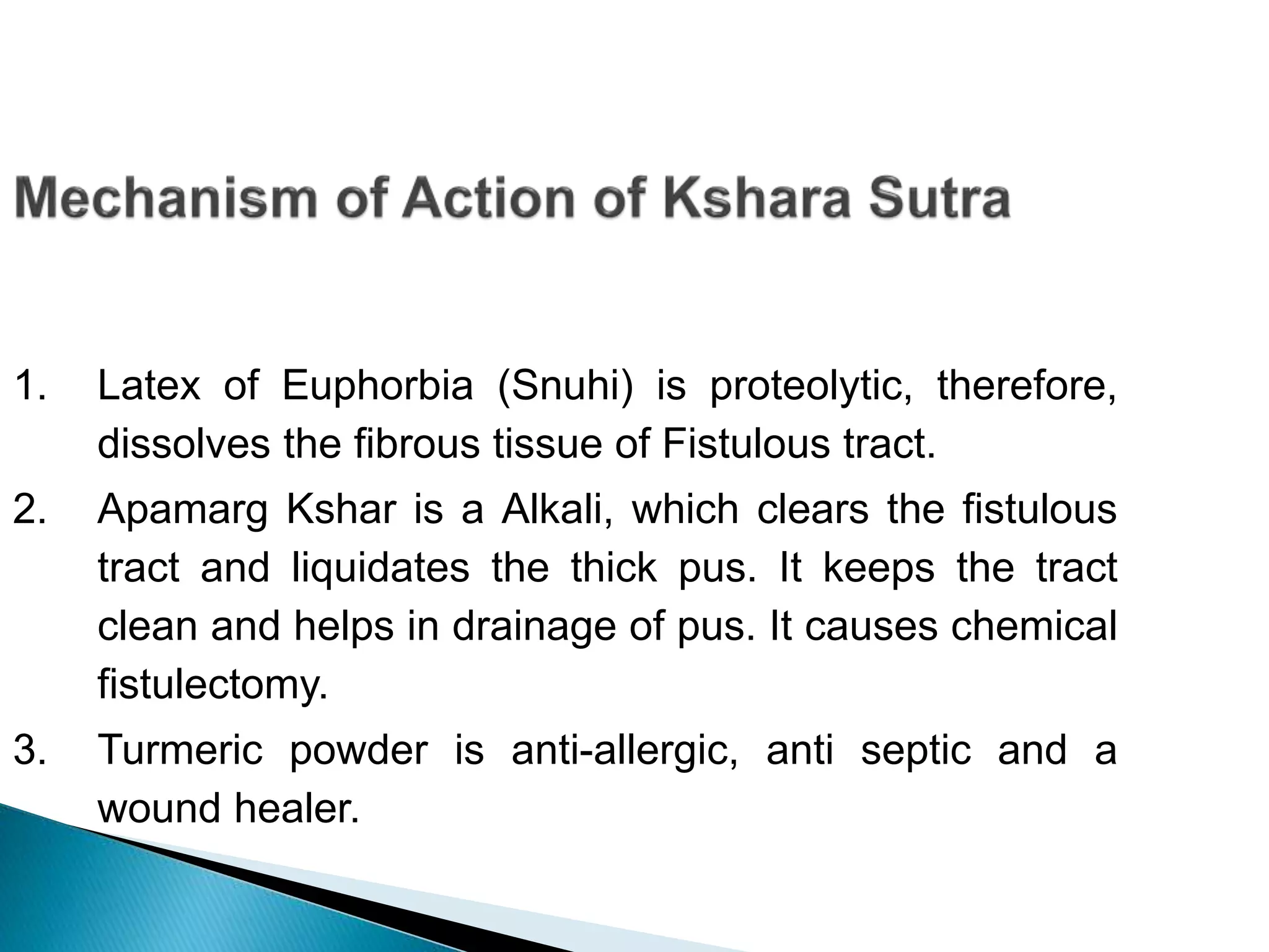 Kshar sutra treatment in Fistula in ano | PPTX