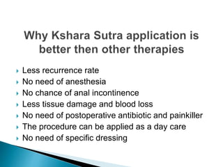 Kshar sutra treatment in Fistula in ano | PPTX