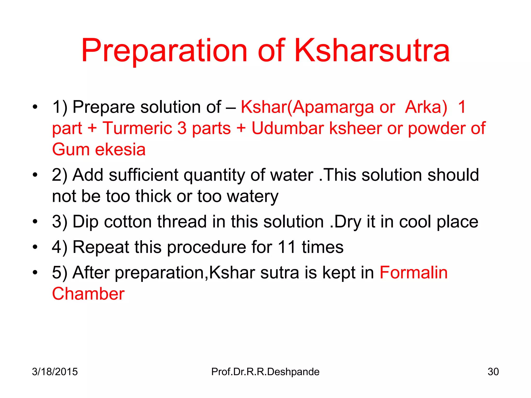 Kshar sutra ppt by Prof.Dr.R.R..deshpande | PDF