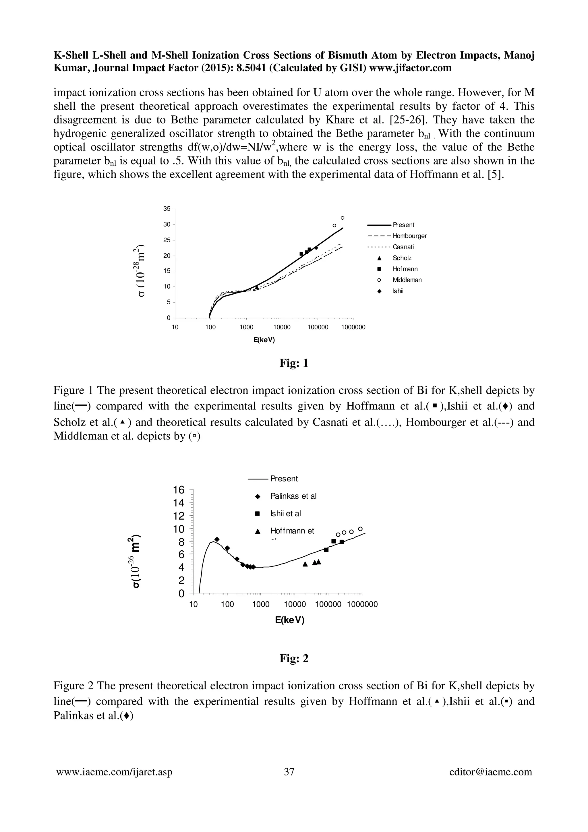 K-SHELL L-SHELL AND M-SHELL IONIZATION CROSS SECTIONS OF BISMUTH ATOM BY ELECTRON IMPACTS | PDF